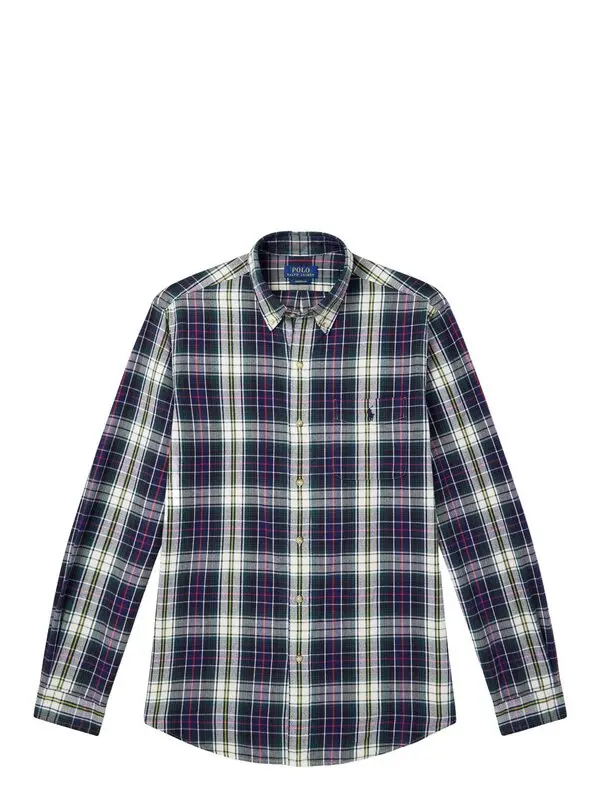 Polo Ralph Lauren Logo-embroidered Checked Cotton Shirt - Blue