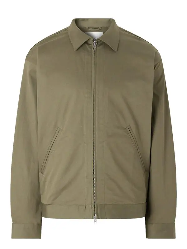 Nn07 Organic Cotton Satin Zip-up Jacket - Green