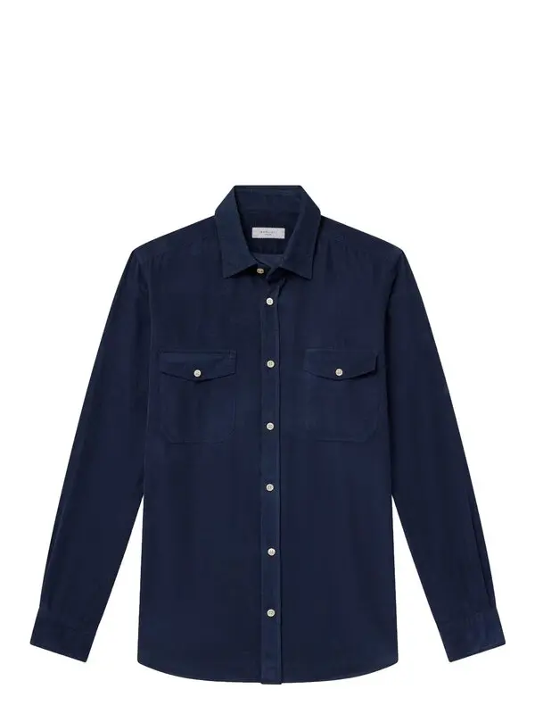 Boglioli Cotton-corduroy Shirt - Blue