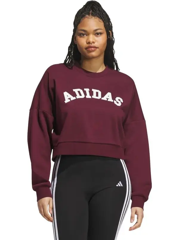 Adidas Chenille Logo Graphic Sweatshirt - Maroon