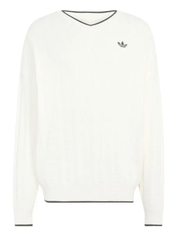 Adidas Cable Knit Sweater - Cloud White