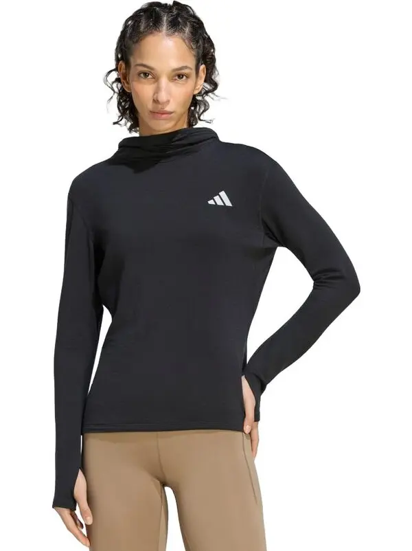 Adidas Adi365 Running Essentials Winterized Hooded Long Sleeve - Black