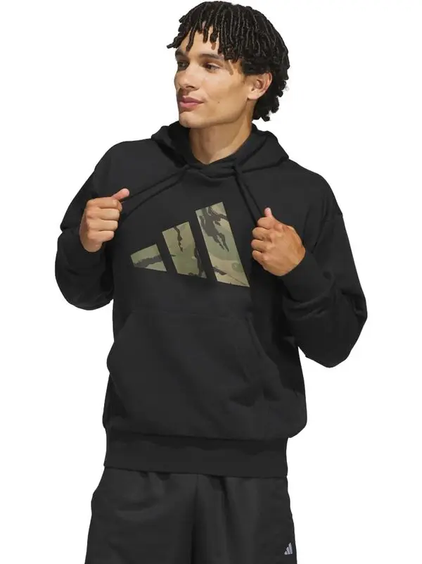 Adidas Camo Big Logo Graphic Hoodie - Black