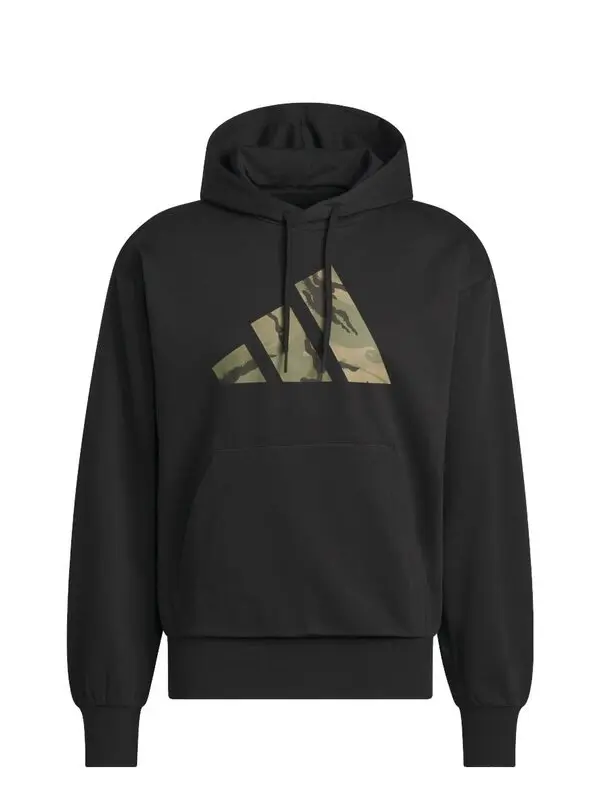 Adidas Camo Big Logo Graphic Hoodie - Dark Grey Heather