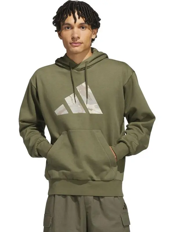 Adidas Camo Big Logo Graphic Hoodie - Olive Strata