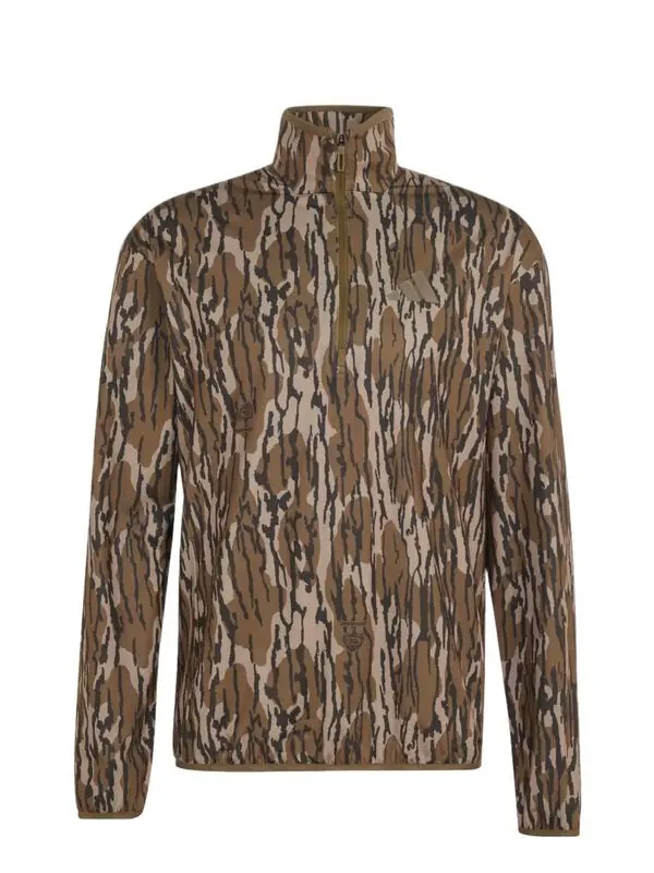 Adidas Terrex Multi Climawarm Half Zip Tech Fleece Top Featuring Mossy Oak Bottomland Allover Print Graphic - Multicolor
