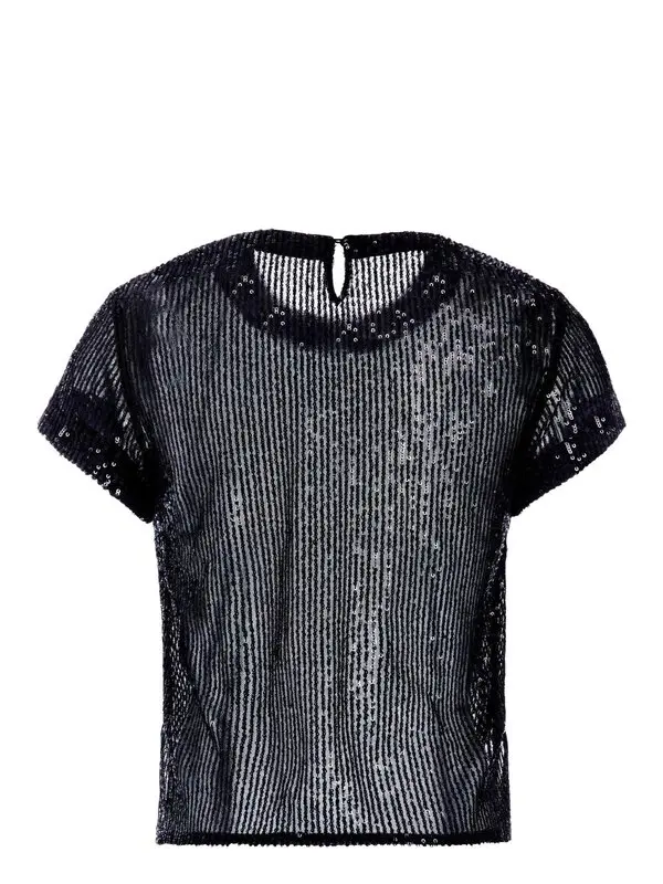 N'ONAT Sheer Sequin Top - Black