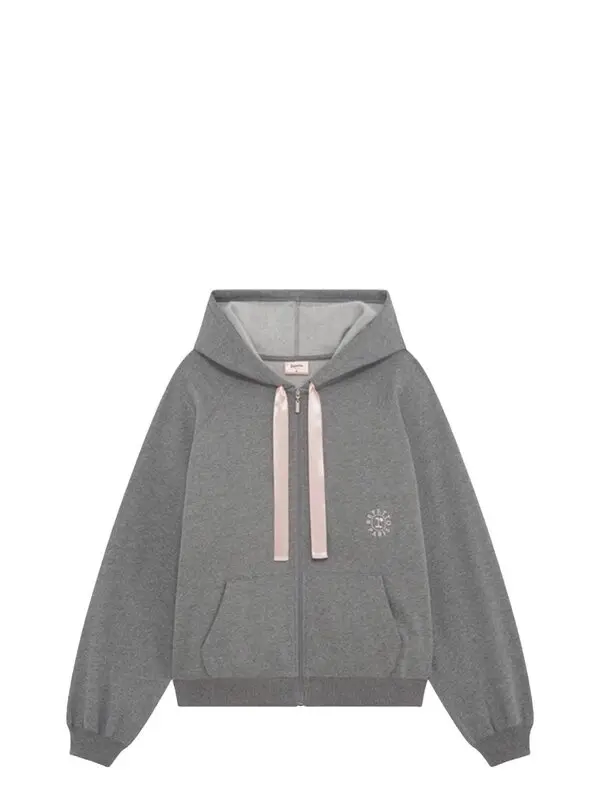 Repetto Logo Zip-up Hoodie - Light Gray