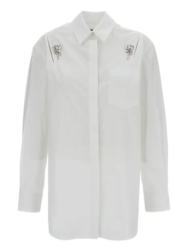 Simone Rocha Embellished Cut-out Shirt - White