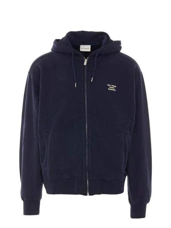 Drole De Monsieur Drôle De Back Logo Zip-up Hoodie - Blue