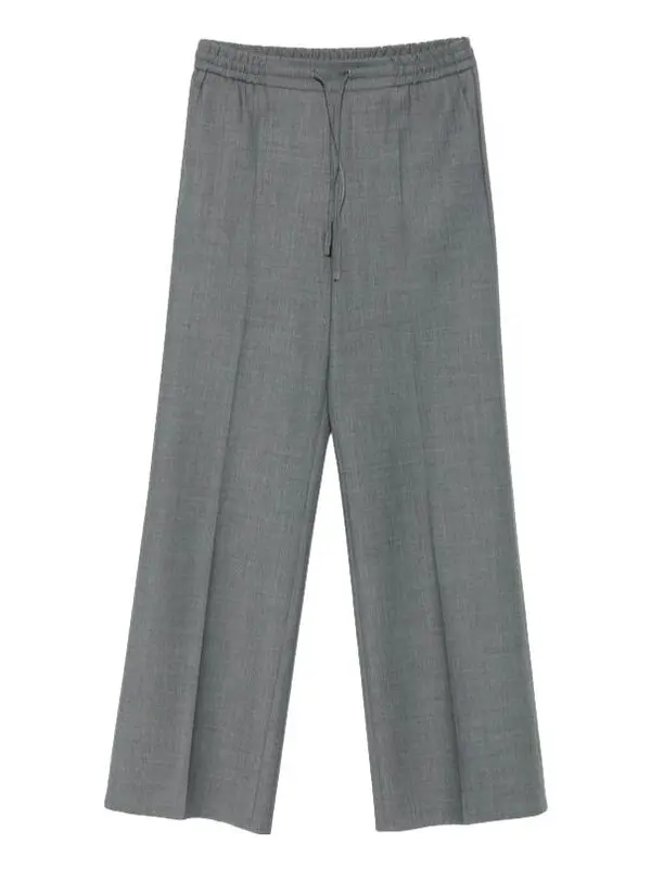 BERWICH Wide-leg Elasticated Drawstring Trousers - Grey