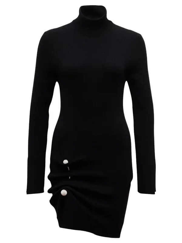 Giuseppe Di Morabito High Neck Ribbed Dress - Black