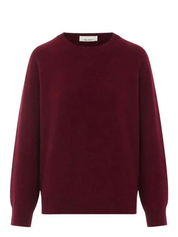 LISA YANG Haily Crewneck Knitted Sweater - Deep Fuchsia