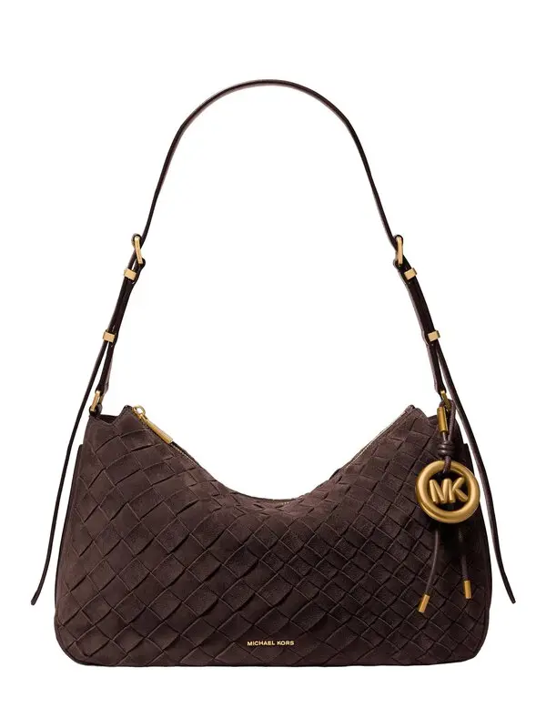 Michael Kors Nolita Medium Hand-woven Suede Shoulder Bag - Brown