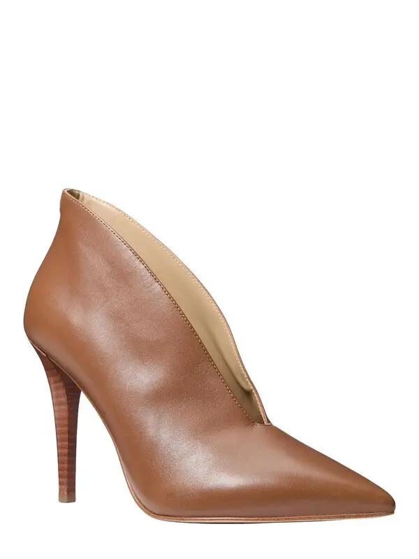 Michael Kors Tonya Leather Pointed Toe Pumps - Brown