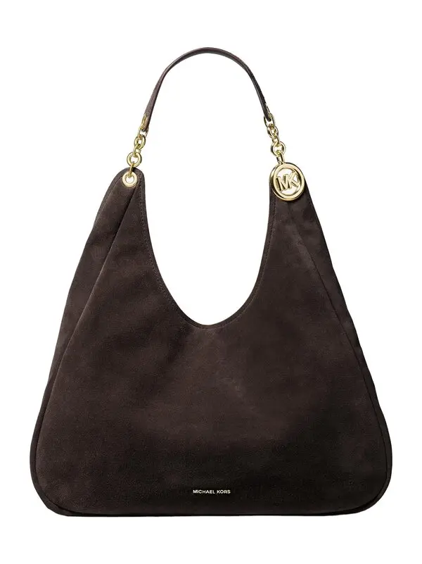 Michael Kors Large Suede Shoulder Bag - Brown