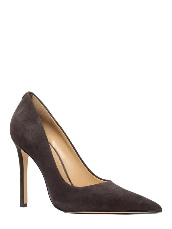 Michael Kors Elyse Suede Pointed Toe Stiletto Pumps - Brown