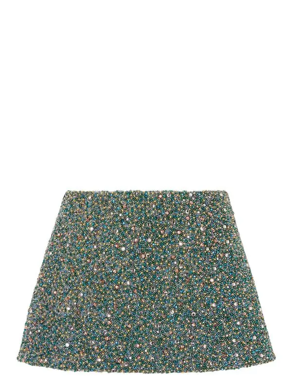 CLIO PEPPIATT Ayla Embellished Mini Skirt - Green