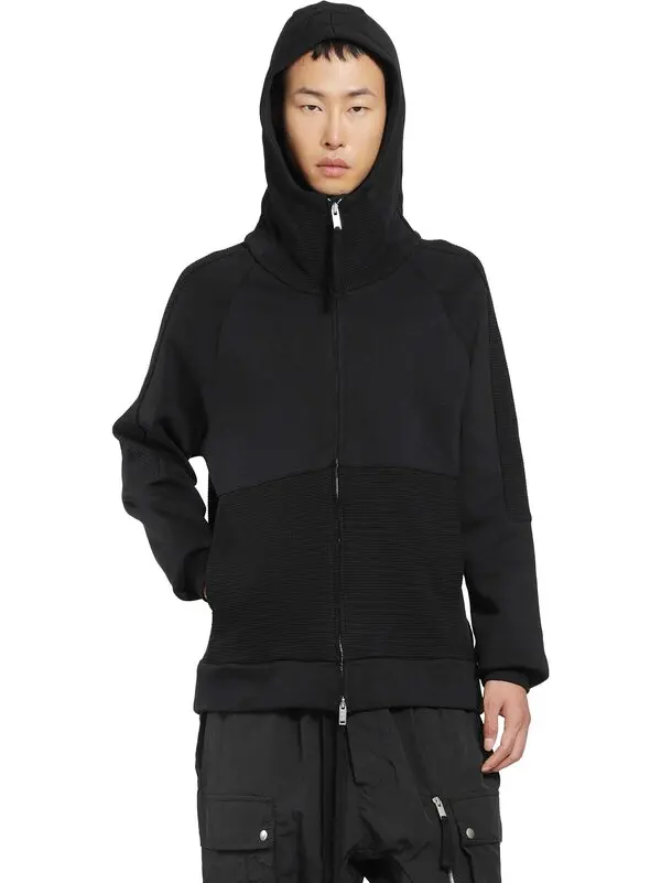 THOM KROM Hooded Zip-up Sweatshirt - Black