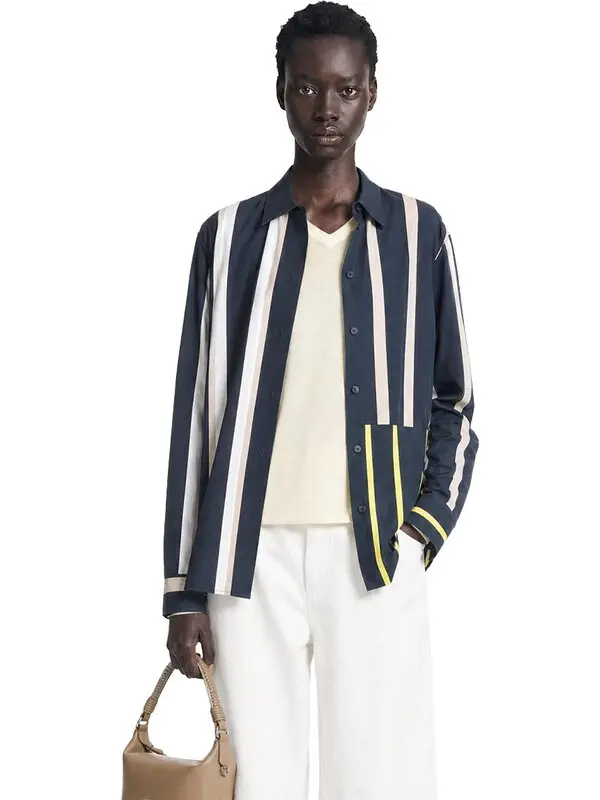 Loewe Striped Cotton Poplin Shirt - Blue