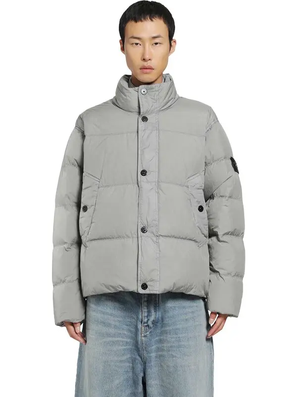 Stone Island Crinkle Reps Down Jacket - Grey