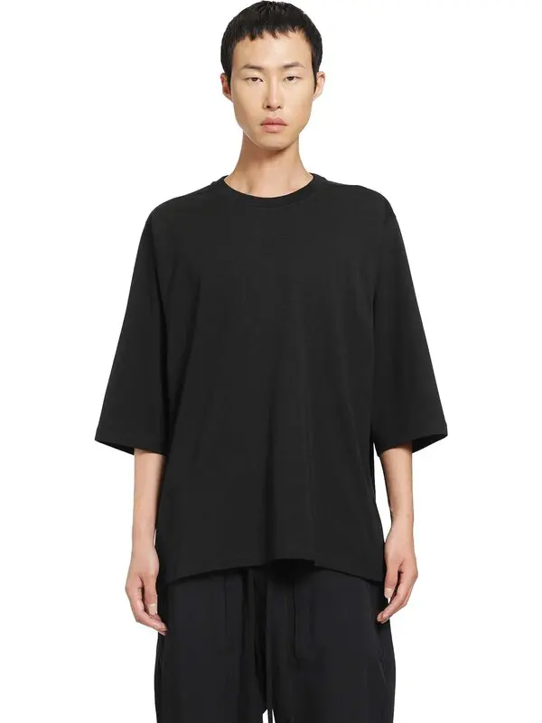 THOM KROM Printed Round Neck T-shirt - Black