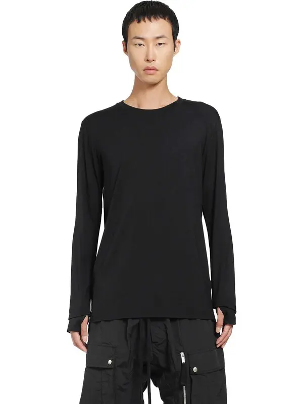 THOM KROM Stretch Viscose Long Sleeve T-shirt - Black