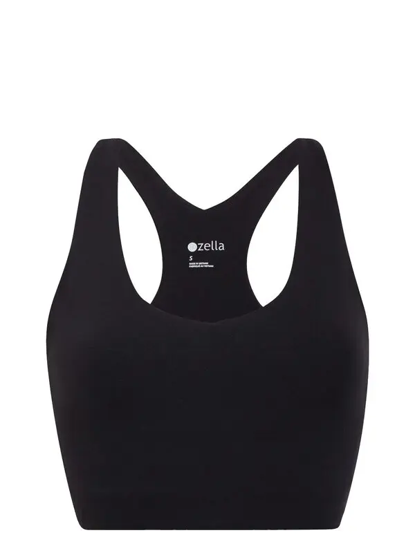 Zella Studio Luxe Essential Racerback Sports Bra - Black