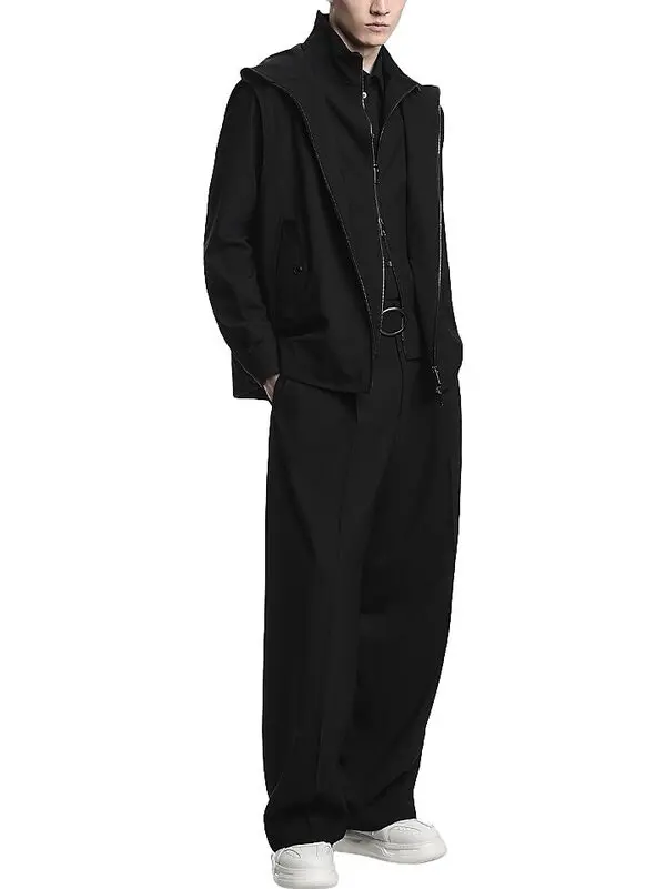 Emporio Armani Tailored Wool Trousers - Solid Black