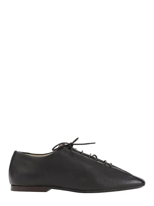 LEMAIRE Classic Leather Lace-up Flat Shoes - Brown