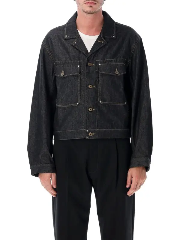 LEMAIRE Lemiare Studded Denim Trucker Jacket - Slate