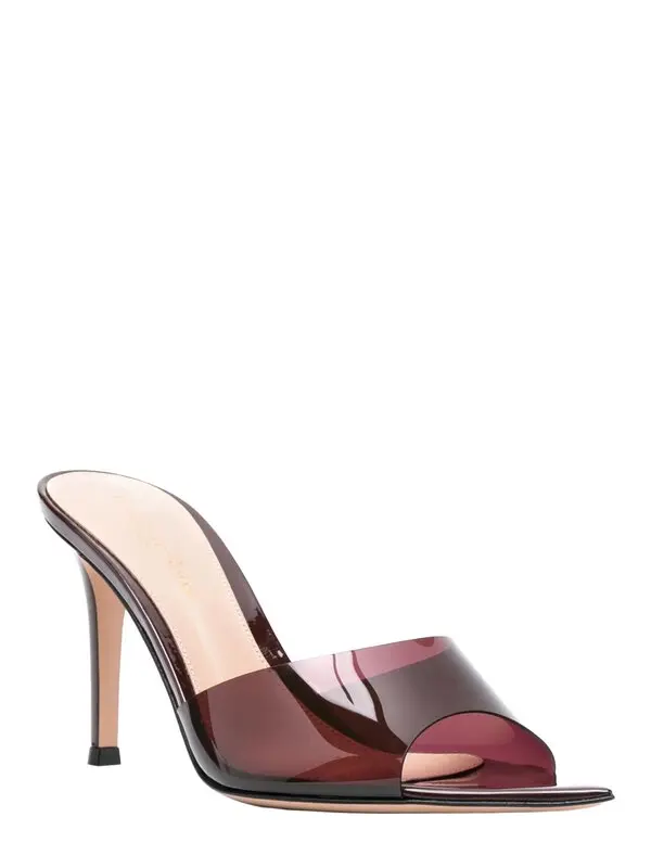 GIANVITO ROSSI Pointed Toe Plexiglass Sandals - Rosso