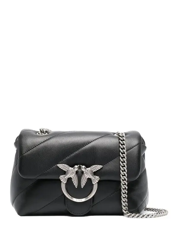 Pinko Quilted Chain Crossbody Bag - Nero-old Silver