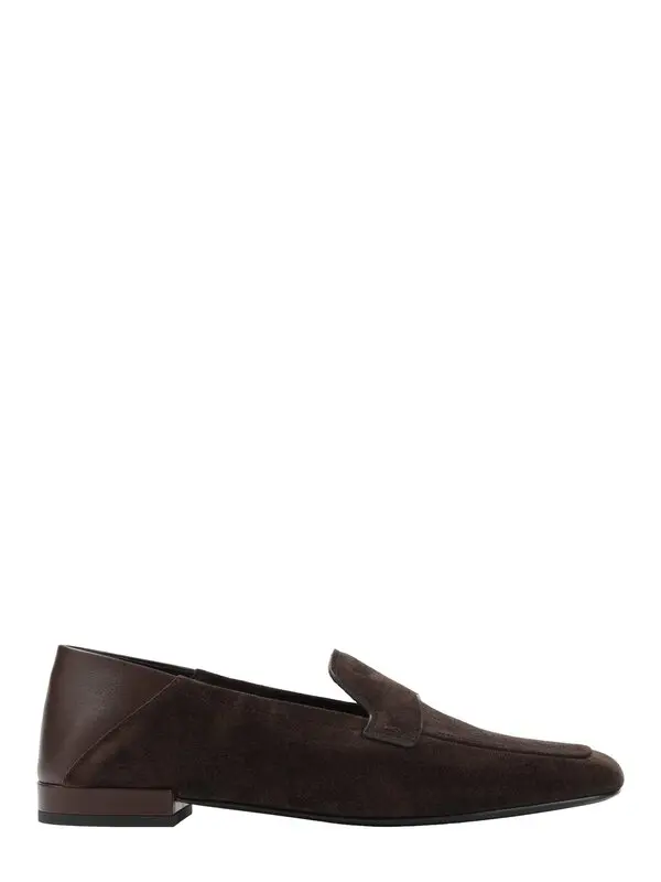 Giorgio Armani Suede Calf Leather Loafers - Brown