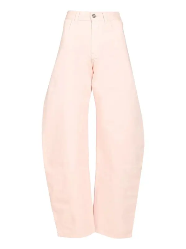 Alaïa Round Curved Wide-leg High-waist Jeans - Pink