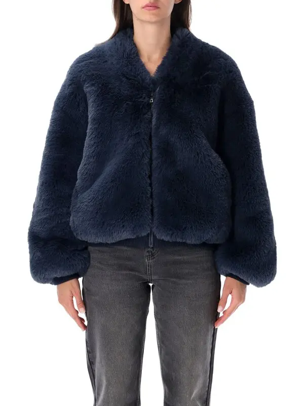 THE FRANKIE SHOP Faux Fur Zip Jacket - Blu