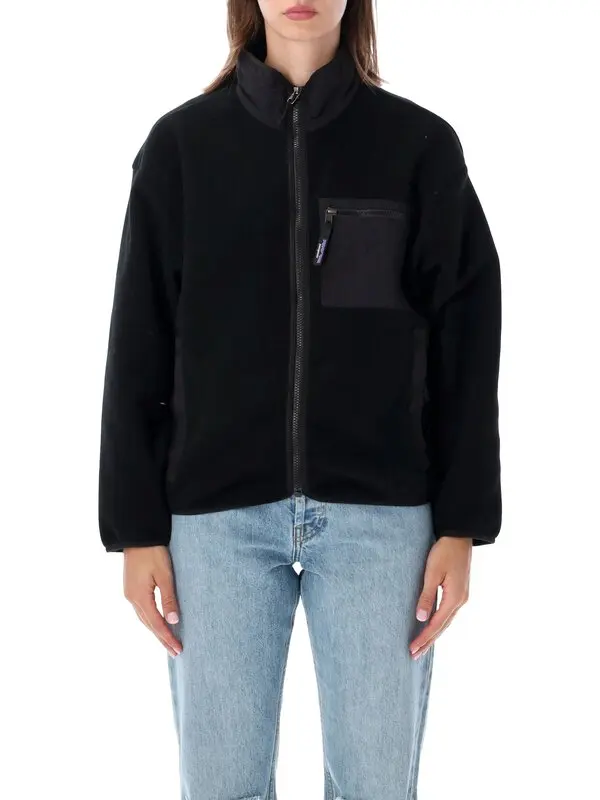 Patagonia Full-zip Fleece Jacket With Stand Collar And Chest Pocket - Nero