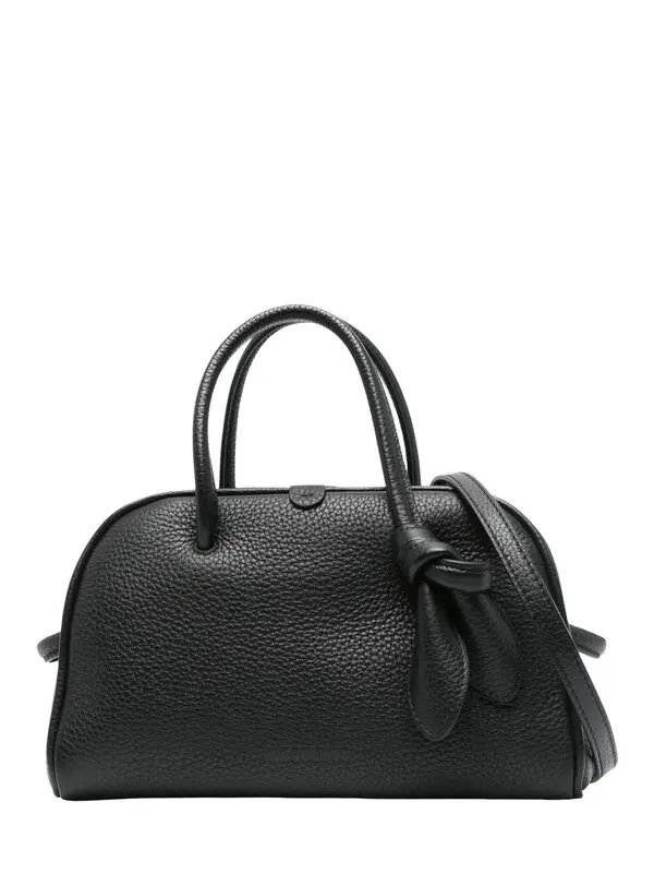 Jacquemus Small Leather Handbag With Knot Detail - Black