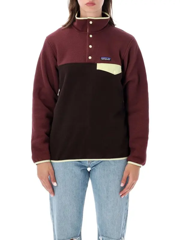 Patagonia Colorblock Snap-neck Fleece Pullover - Marrone