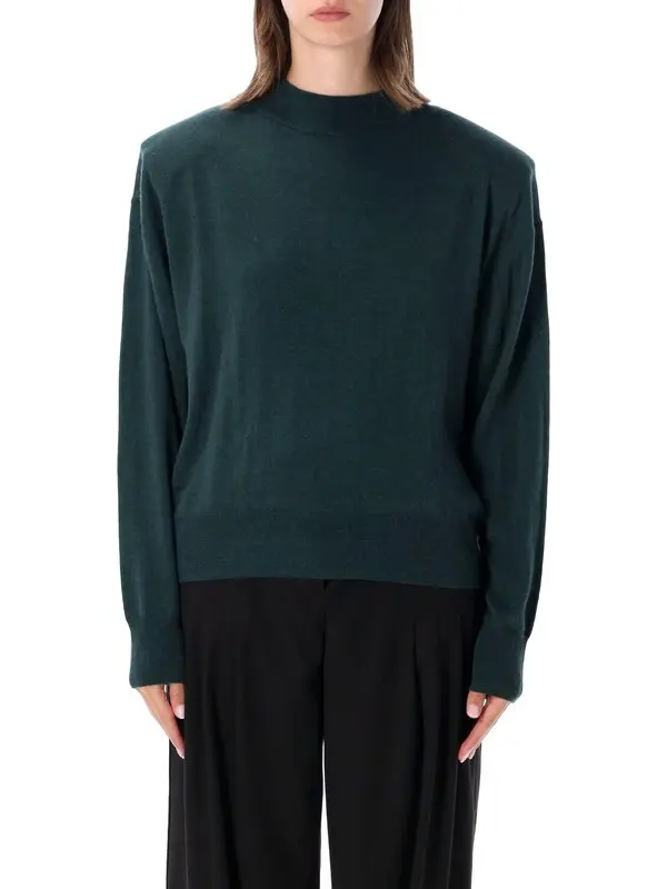 THE FRANKIE SHOP Mock Neck Wool Blend Sweater - Verde