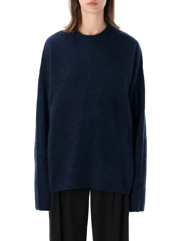 THE FRANKIE SHOP Oversized Mohair-blend Crewneck Sweater - Blu