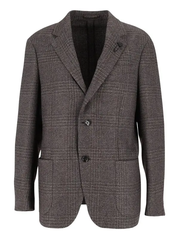 LARDINI Tailored Wool-blend Jacket - Brown