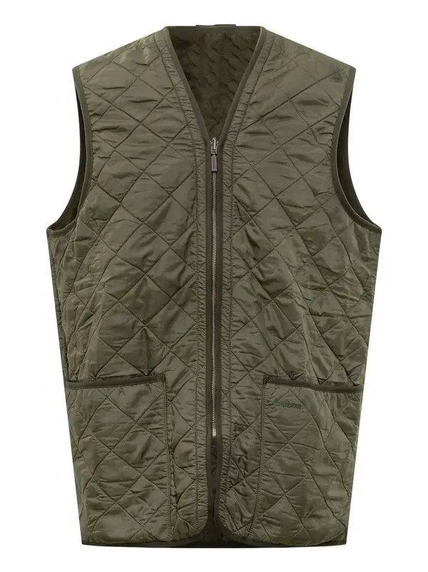 Barbour Quilted Zip-front Vest - Olive