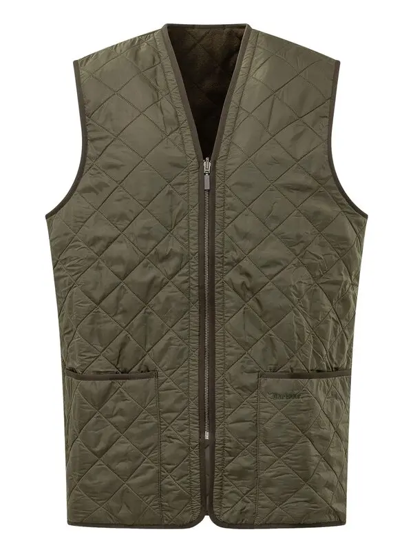 Barbour Quilted Zip-front Vest - Olive