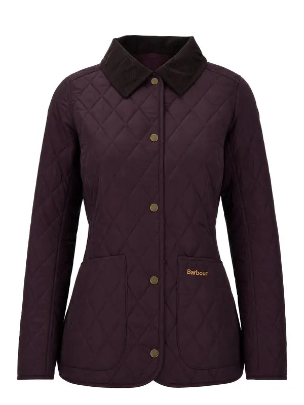 Barbour Quilted Corduroy Collar Jacket - Black Cherry