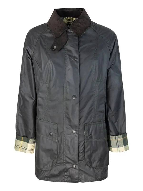 Barbour Waxed Cotton Field Coat - Sage
