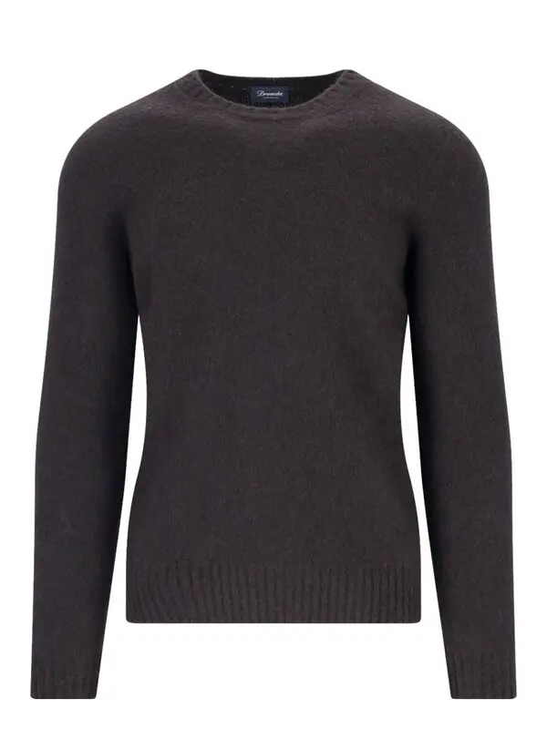 DRUMOHR Crewneck Fine Knit Long Sleeve Sweater - Brown