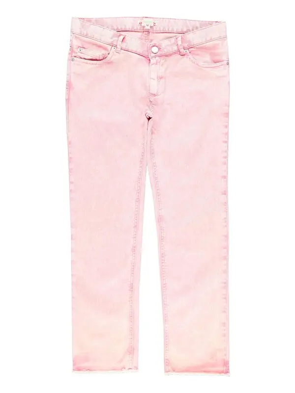 Bonpoint Samela Stretch Denim Jeans With Frayed Hem - Rosa