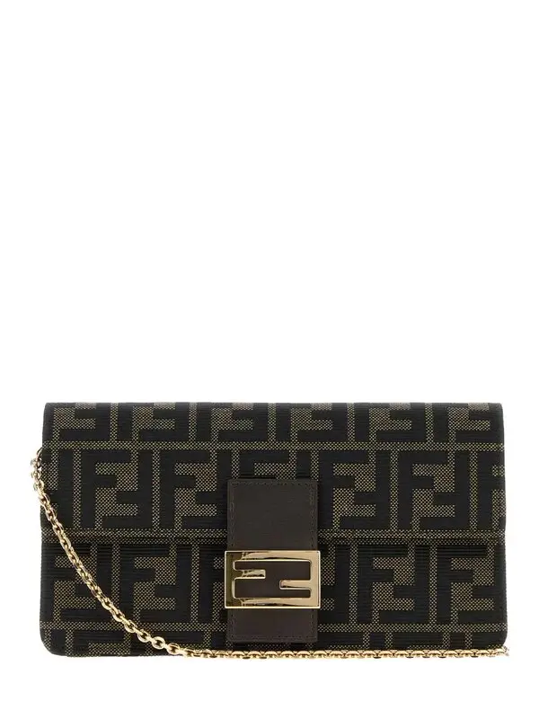 Fendi Embroidered Jacquard Tube Wallet - Multicolor