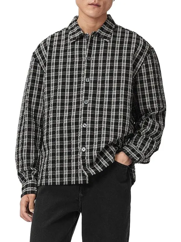 ALLSAINTS Casbah Relaxed Fit Long Sleeve Shirt - Black